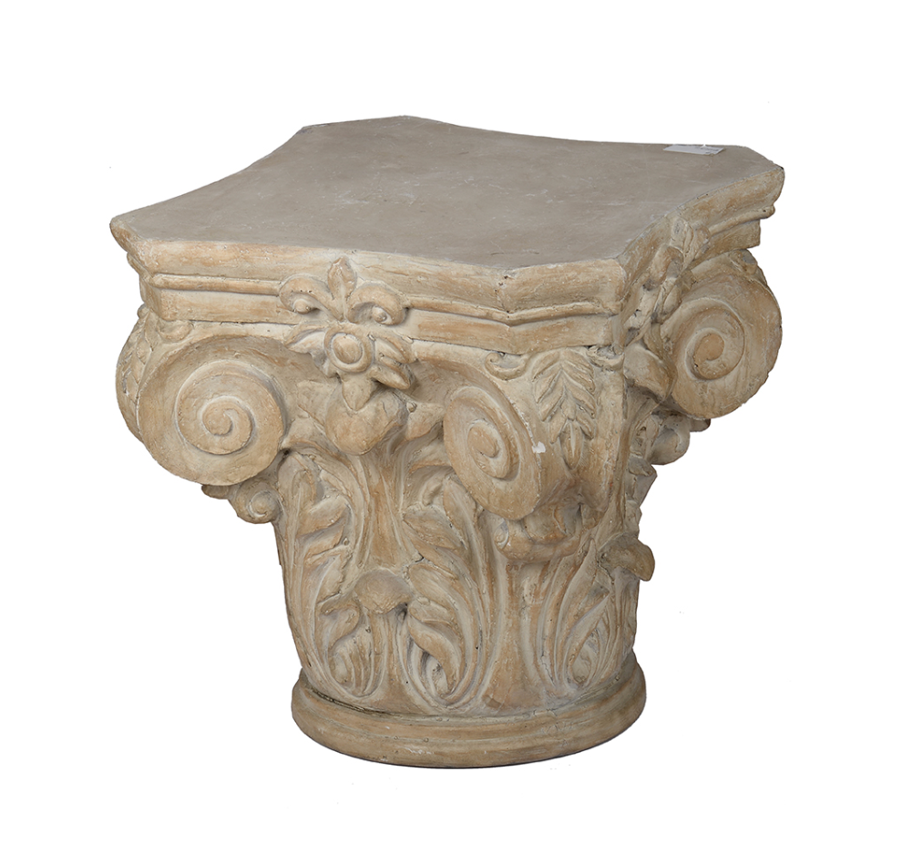 Roman Cream Column Cap Pedestal | Large – Alva House of Style